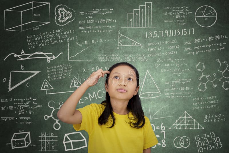 Female Student Thinking an Idea in the Classroom Stock Image - Image of ...