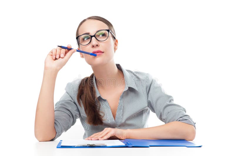 Female student thinking stock image. Image of business - 37228389