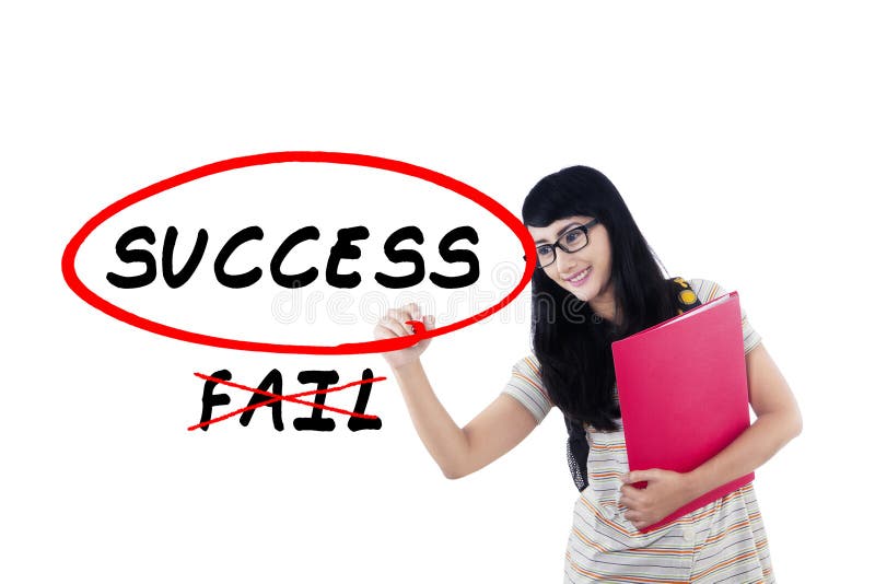 Female Student Writes Motivation Word Stock Photos - Free & Royalty ...