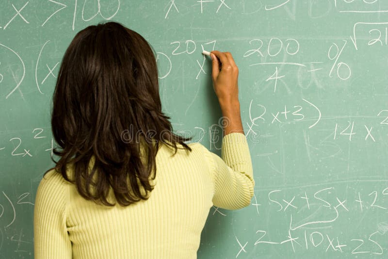 Female Student Writing on Blackboard Stock Photo - Image of ethnicity ...