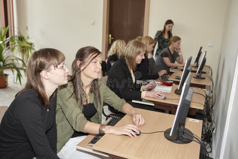 Female Students in Classroom Editorial Stock Photo - Image of computer ...