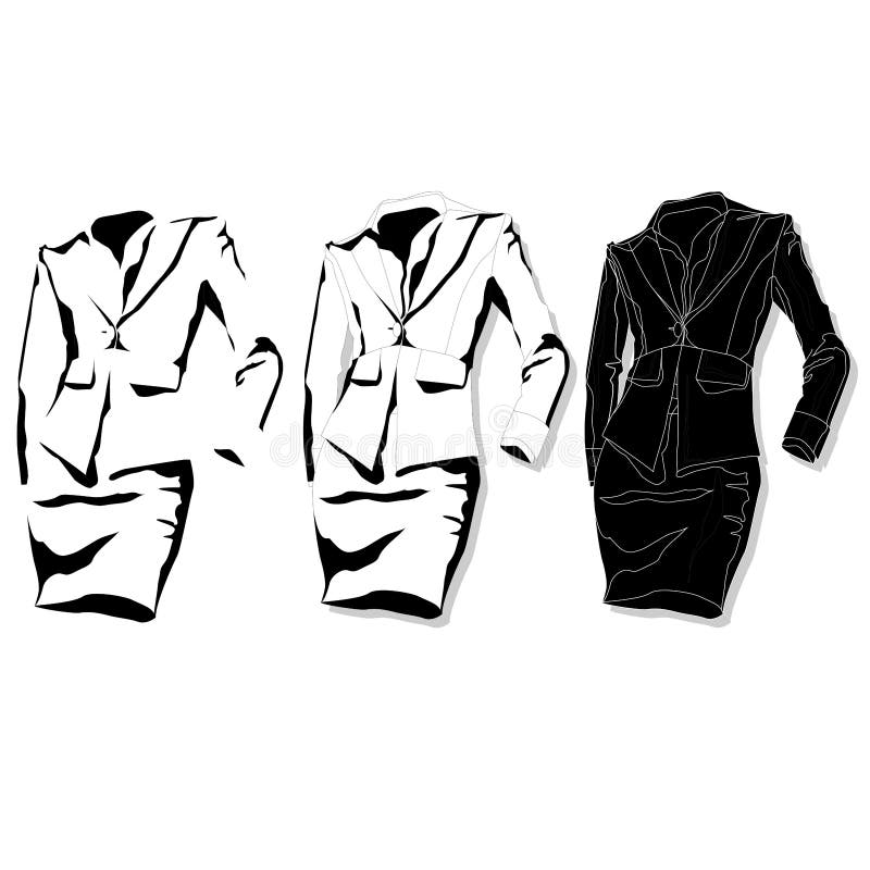 Female Suit. Clothes Collection. Vector. Stock Vector - Illustration of ...