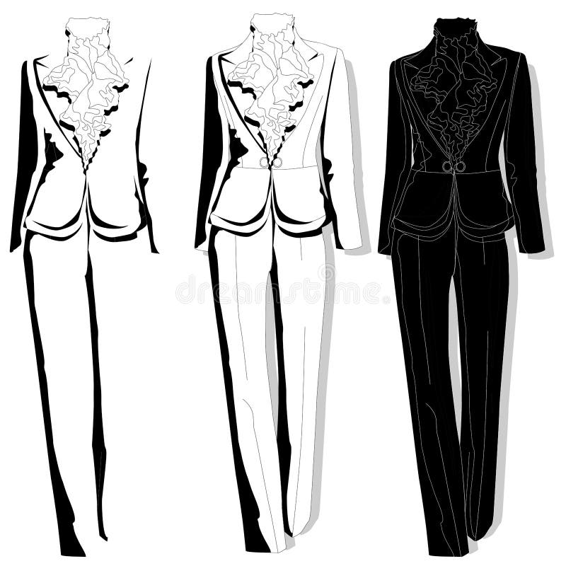 Female Suit. Clothes Collection. Vector. Stock Vector - Illustration of ...