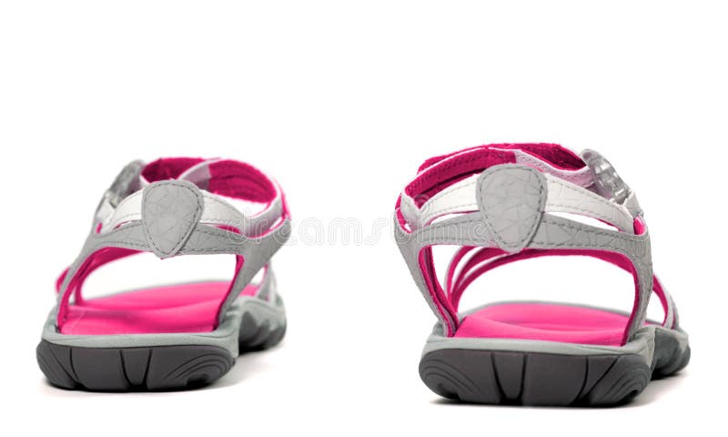 Female Summer Sandals. Back View Stock Photo - Image of back, beach ...