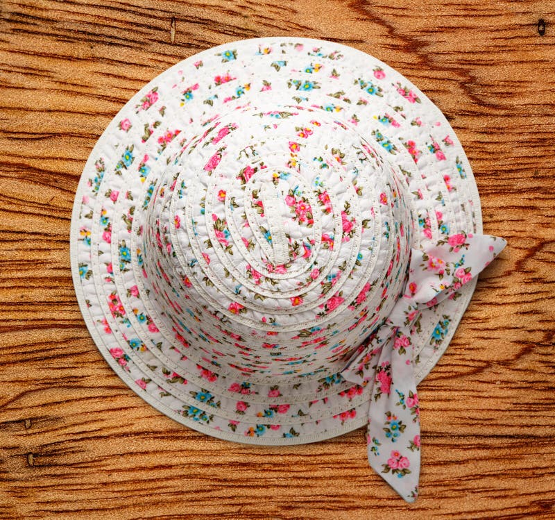 Female sun hat with a bow stock image. Image of brown - 74524989