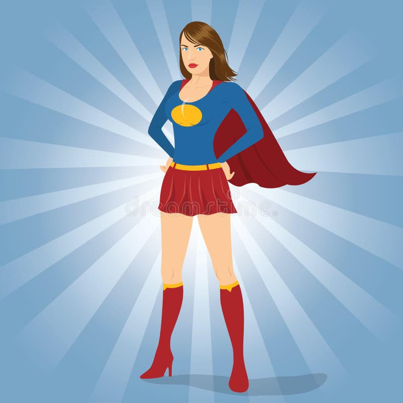 Female Superhero Standing with Pride and Confident Stock Vector ...