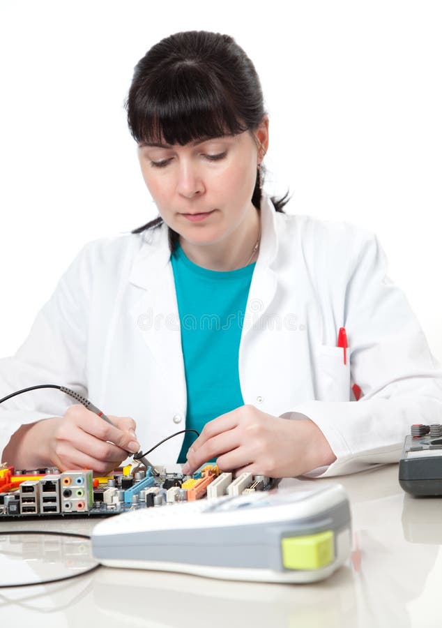 Female Support Computer Engineer Stock Photo - Image of problem, repair ...