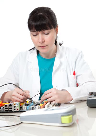 Female Support Computer Engineer Stock Photo - Image of problem, repair ...