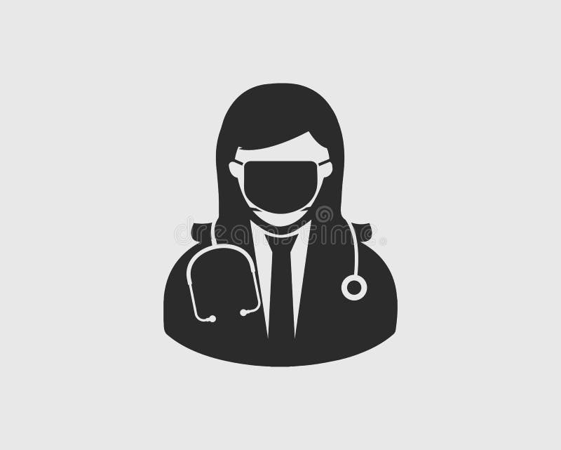 Female Surgeon Team Icon with Mask Stock Vector - Illustration of ...
