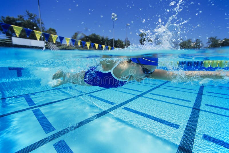 Female Swimmer in Pool stock image. Image of activity - 30841949