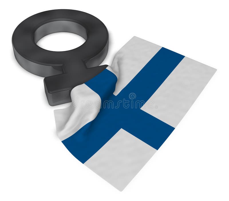 Female Symbol and Flag of Finland Stock Illustration - Illustration of ...
