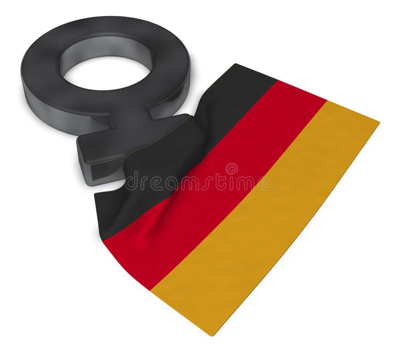 Female Symbol and Flag of Germany Stock Illustration - Illustration of ...