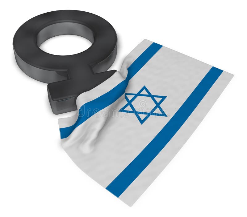 Female Symbol and Flag of Israel Stock Illustration - Illustration of ...