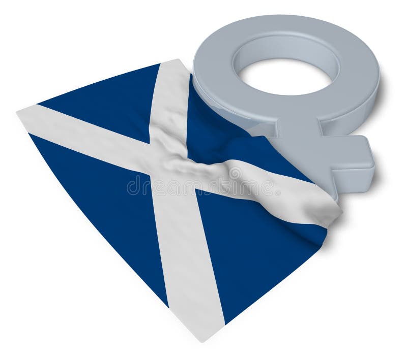 Female Symbol and Flag of Scotland Stock Illustration - Illustration of ...