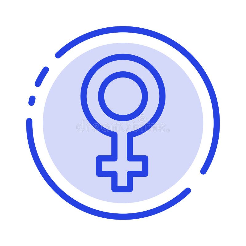 Female, Symbol, Gender Blue Dotted Line Line Icon Stock Vector ...
