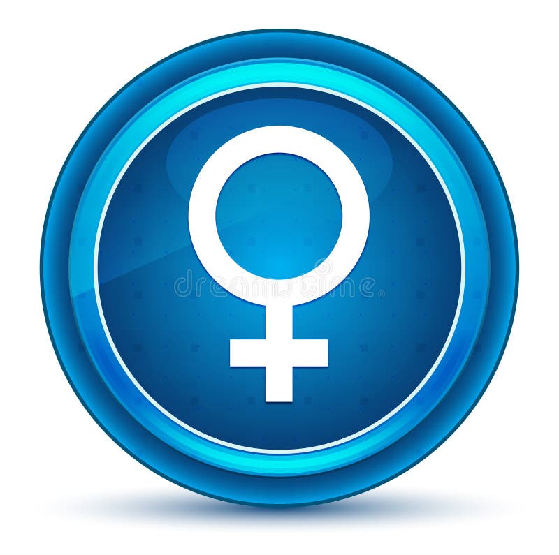 Female Symbol Icon Eyeball Blue Round Button Stock Illustration ...