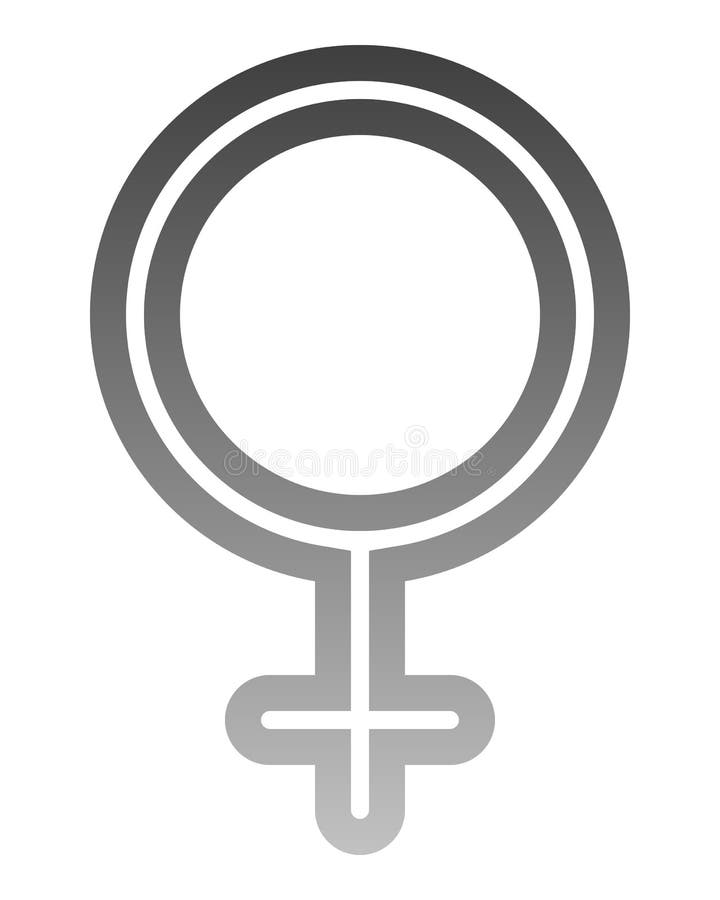 Female Symbol Icon - White Thin Rounded Outlined Gradient, Isolated ...