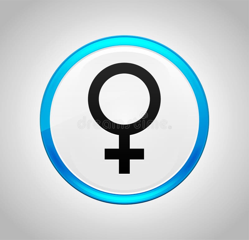 Female Symbol Icon Round Blue Push Button Stock Illustration ...