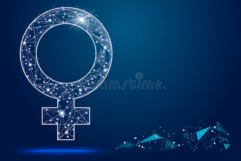 Female Symbol. Isolated from Low Poly Wireframe on White Background ...