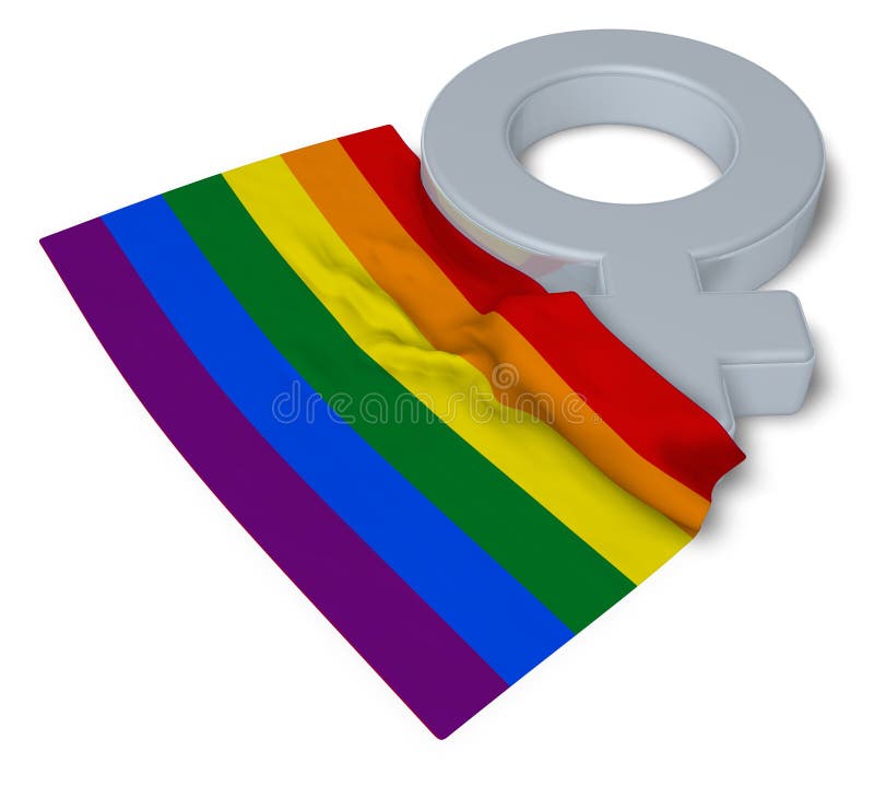 Female Symbol and Rainbow Flag Stock Illustration - Illustration of ...