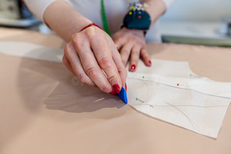 Cloth, Hands, Sewing, Design Stock Photo - Image of hands, measurement ...