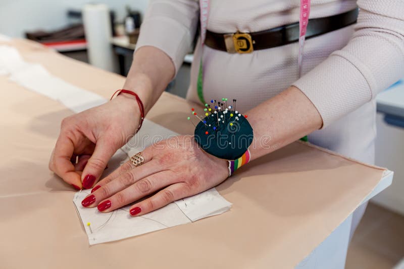 Cloth, Hands, Sewing, Design Stock Photo - Image of drawing, designer ...