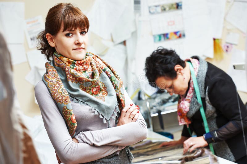Female Tailor Portrait at Workplace Stock Image - Image of female ...
