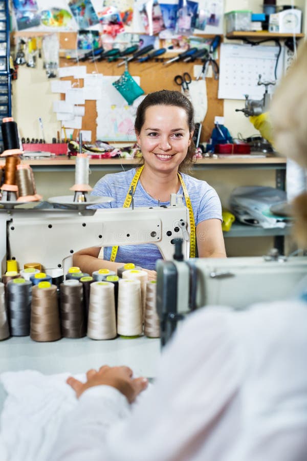 Female Tailors Working in Sewing Workshop Stock Image - Image of ...