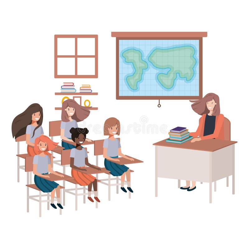 Boy Girl Geography Class Stock Illustrations – 643 Boy Girl Geography ...