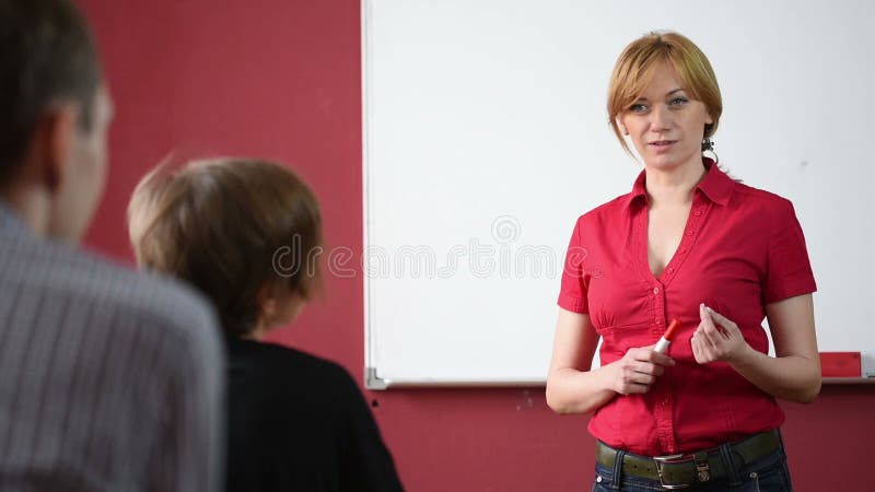 Female Teacher Giving a Lecture at the University Stock Footage - Video ...