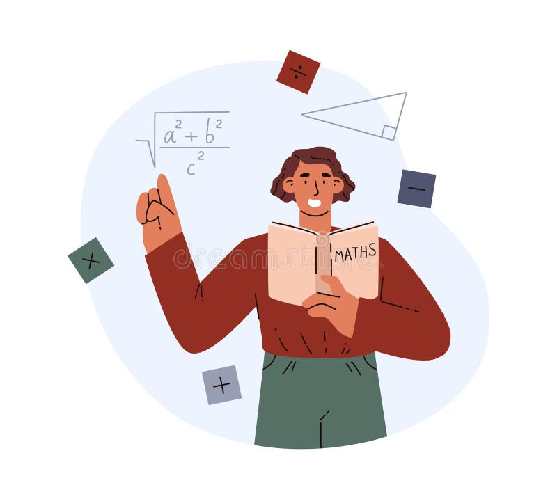 Female Teacher Makes Mathematical Calculations Formulas and Graph, Math ...