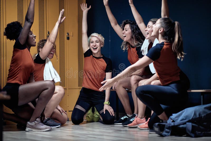 Female Team Building Up the Good Spirit before the Game Stock Image ...