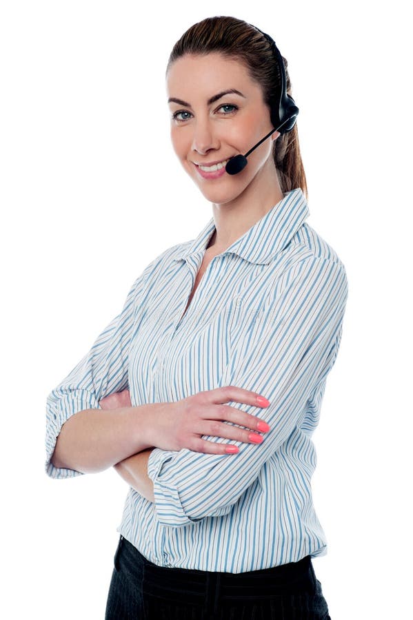 Female Tech Support Executive Stock Photo - Image of desk, calls: 33020600