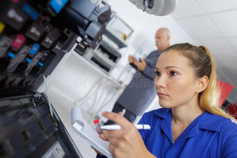 Female Technician Working with Transistor Stock Photo - Image of ...