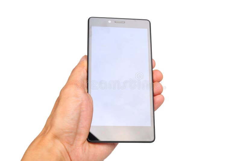 Female Teen Hand Holding Generic Touch Device Stock Image - Image of ...