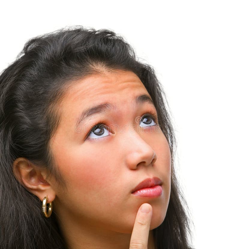 Female Teenager Is Thinking Royalty Free Stock Images - Image: 9476729