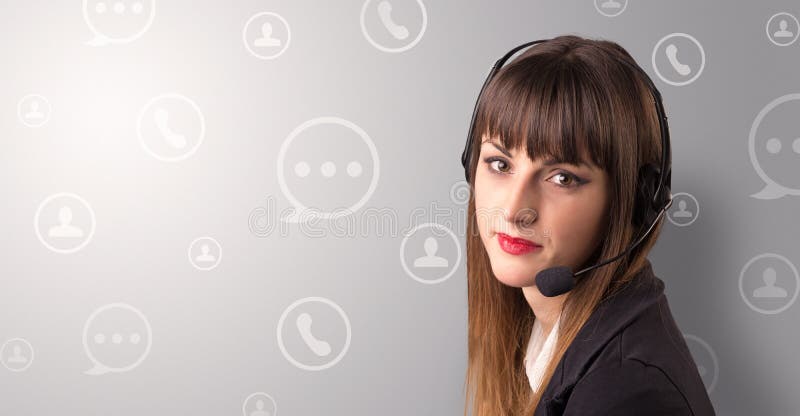 Female telemarketer stock image. Image of modern, operator - 89988017