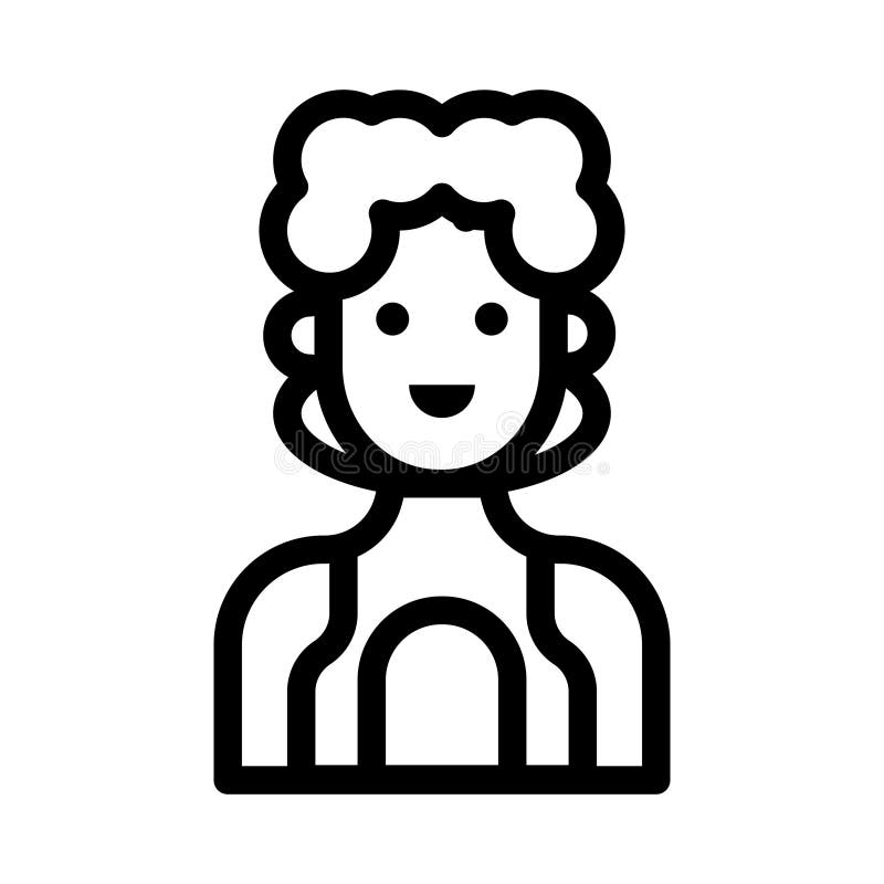 Female Thin Line Vector Icon Stock Vector - Illustration of girl ...