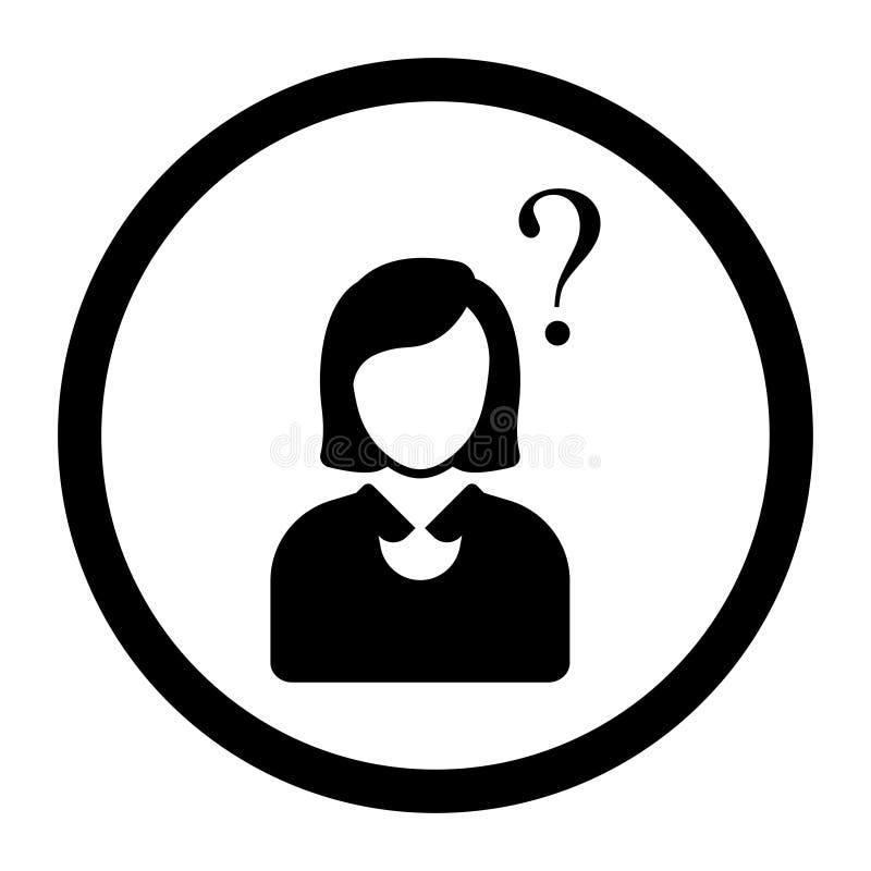 Female Thinking Icon Design Stock Vector - Illustration of vector, girl ...