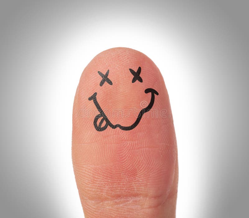 Female thumbs with smile face on the finger, Female thumbs with smile ...