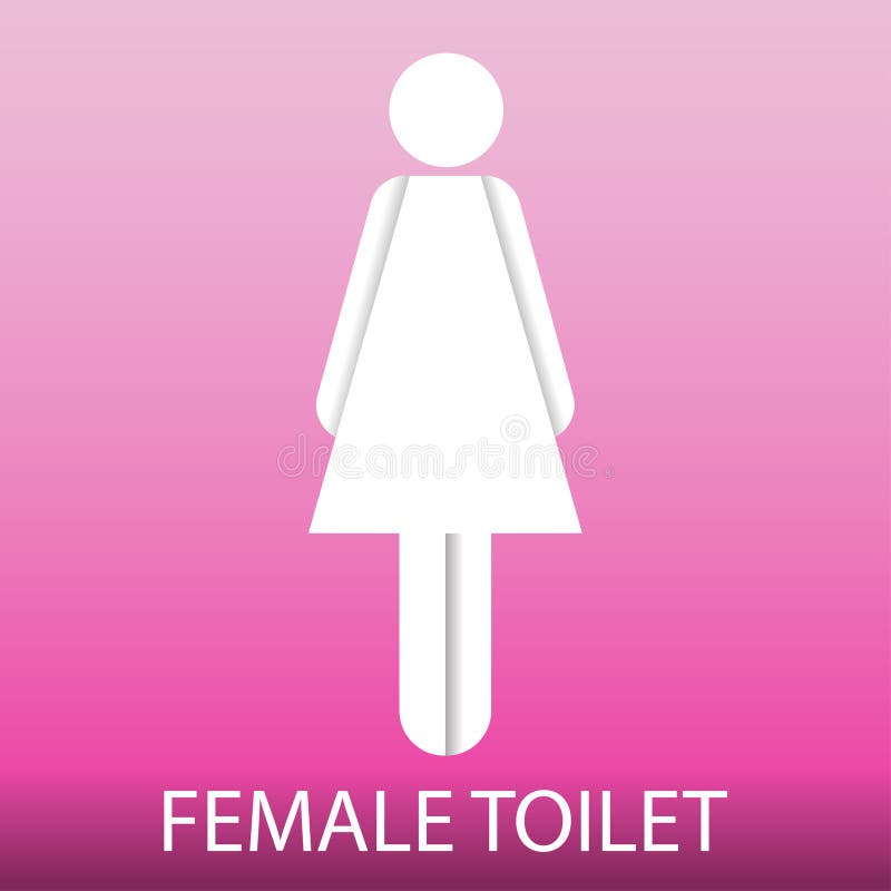 Female Toilet Sign, Pink Background, Female Sign, Vector Pro Stock ...