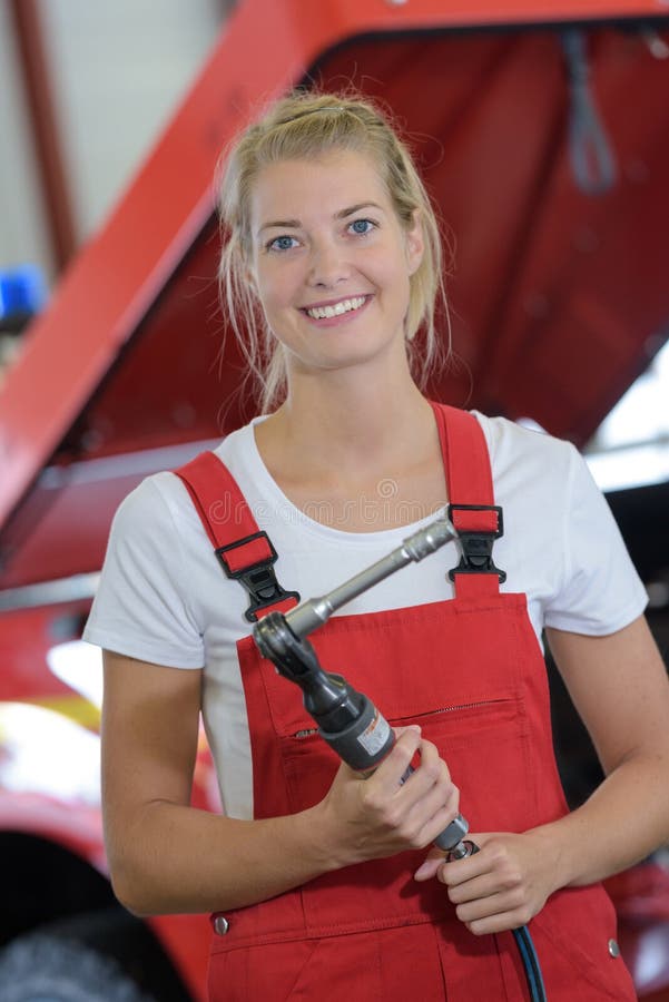 Female Tractor Mechanic Posing Stock Image - Image of manufacture, duty ...