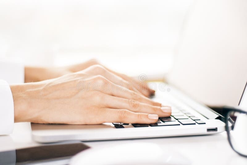 Female typing side stock image. Image of close, closeup - 69998105