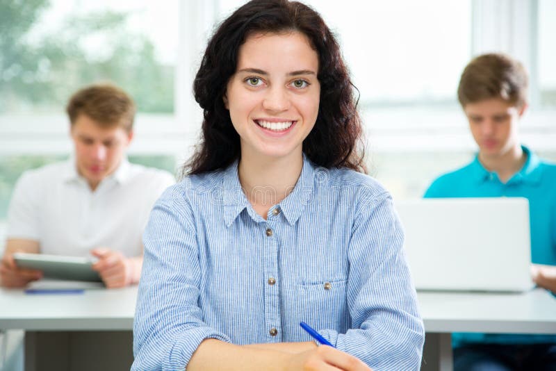Pretty Female University Student Portrait Stock Photo - Image of female ...