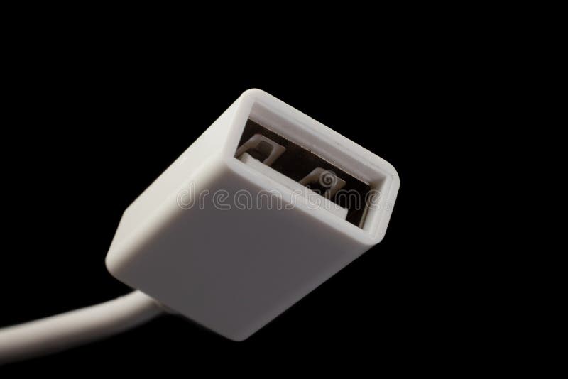 Female USB Plug on a White Cable, Standard Type a Connector Stock Image ...