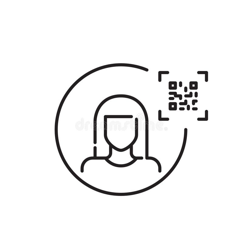 Female User Account Avatar and Qr-code. P2P Banking Transfer. Pixel ...