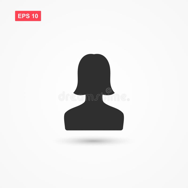 Female User Account Icon Vector Stock Vector - Illustration of trendy ...
