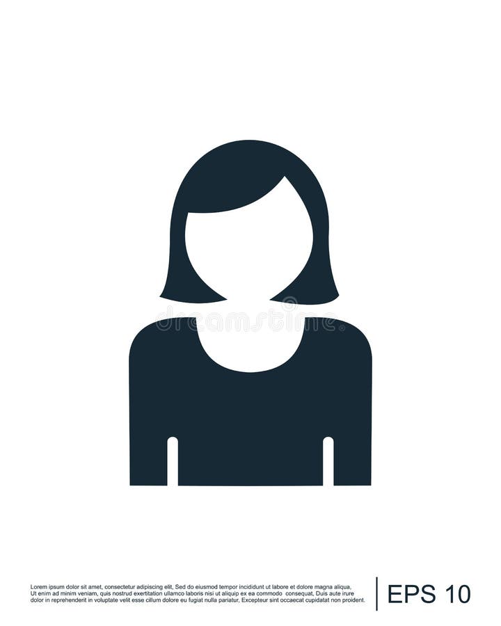 Female User Avatar Icon Illustration Stock Vector - Illustration of ...