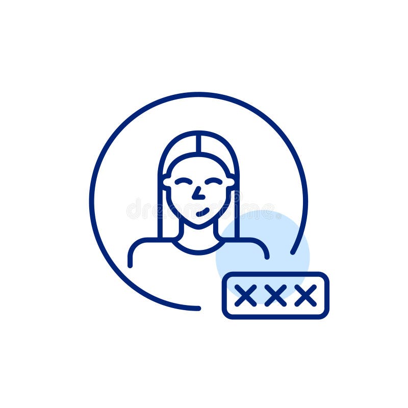 Female User Avatar with Password Input Box. Secure Login, Account ...
