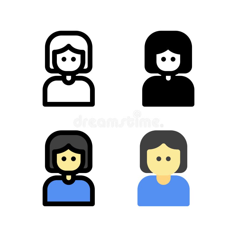 Female User Avatar Profile Icon, Logo, and Illustration Stock Vector ...
